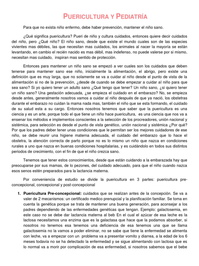 Puericultura | PDF | El embarazo | Pubertad