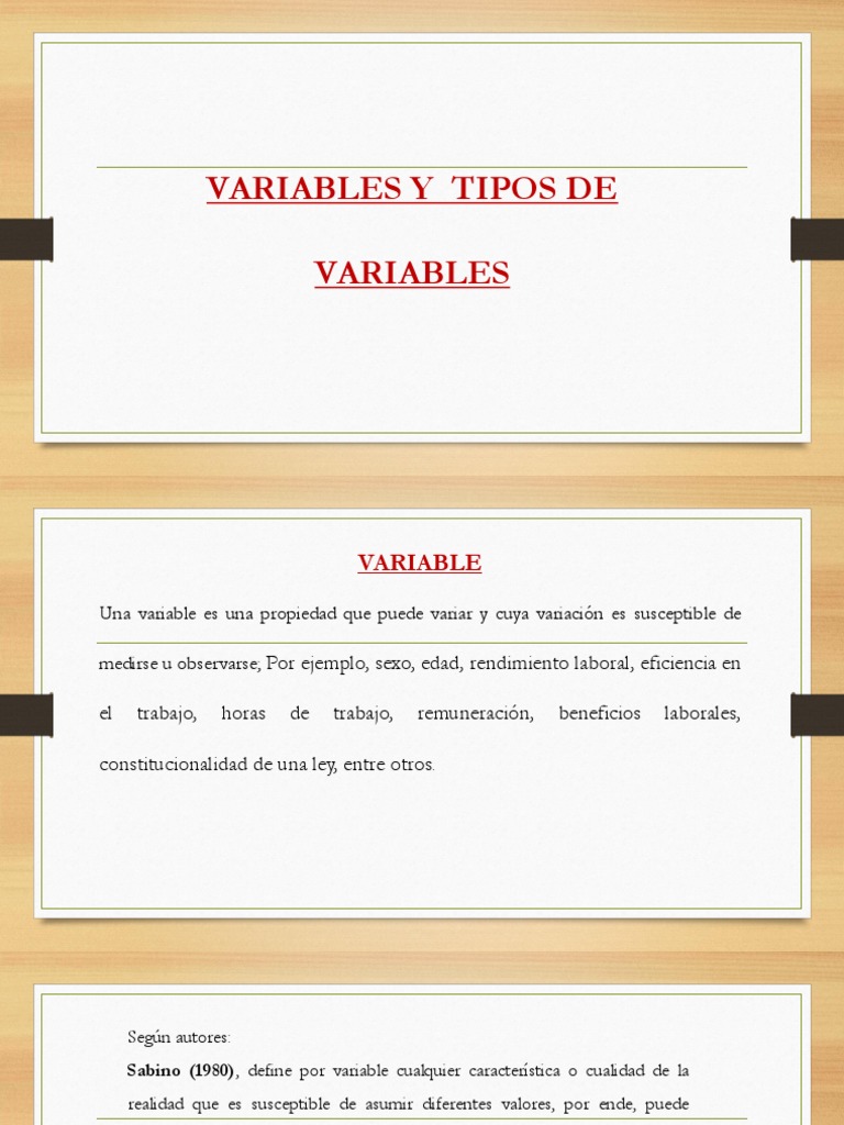 Variable y Tipos de Variables | PDF | Medición | Ciencia cognitiva