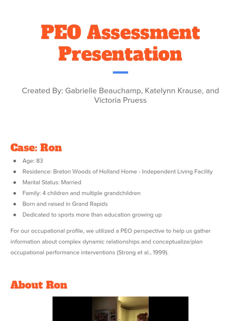 Peo Assessment Presentation | PDF | Mental Health | Clinical Psychology