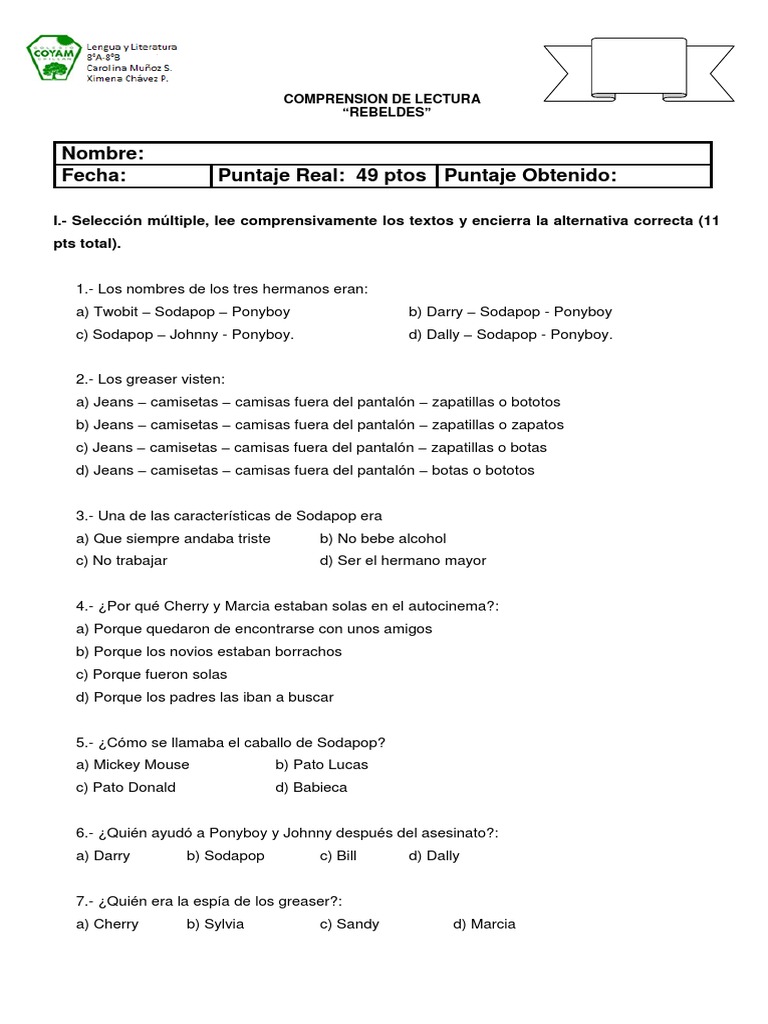Rebeldes: Análisis de Sodapop y Greasers | PDF | Ocio