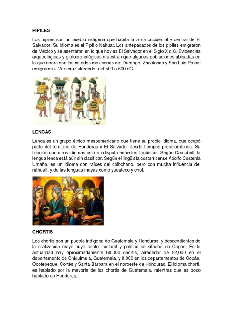 Cultura y características de los Pipiles | PDF | Civilización maya ...
