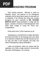 Thanksgiving Script | PDF