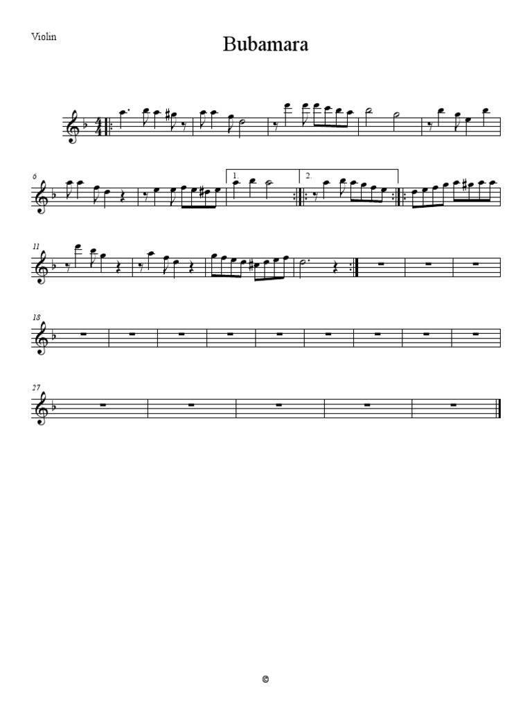 Bubamara - Violin | PDF