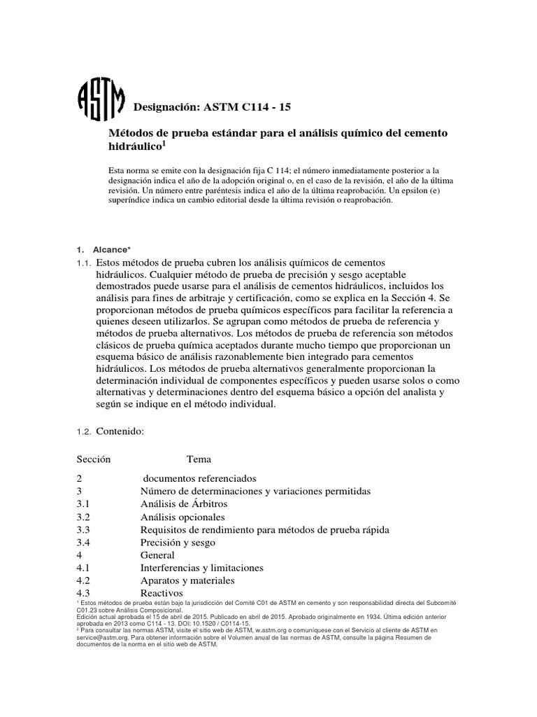 1.3 Astm C-114-15 | PDF | Cemento | Aluminio