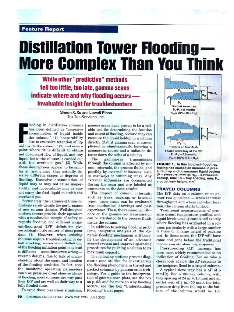 Distillation Tower Flooding More Complex Than You Think PDF | PDF