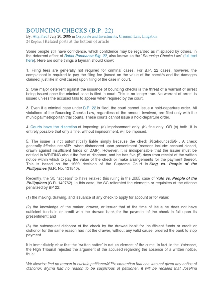 Bouncing Checks | PDF | Cheque | Bp