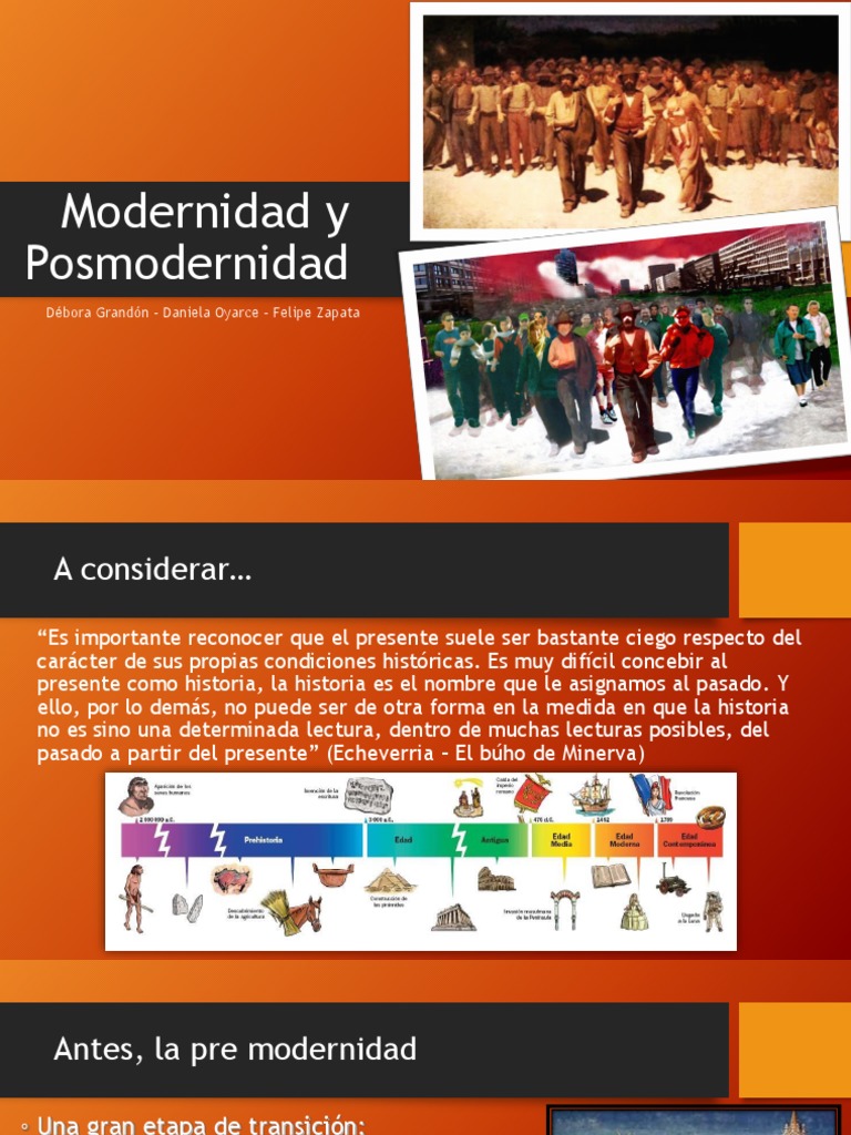 Apunte Clase 6 Premodernidad, Modernidad y Modernidad Líquida Segunda ...