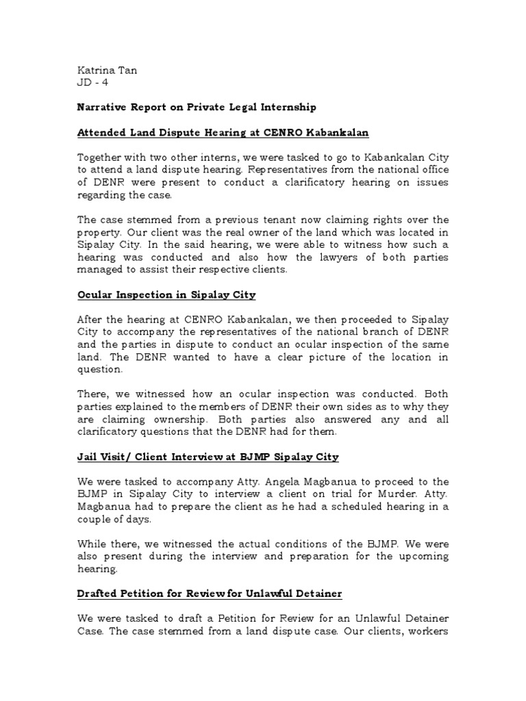 Narrative Report Private | PDF | Lawsuit | Public Law
