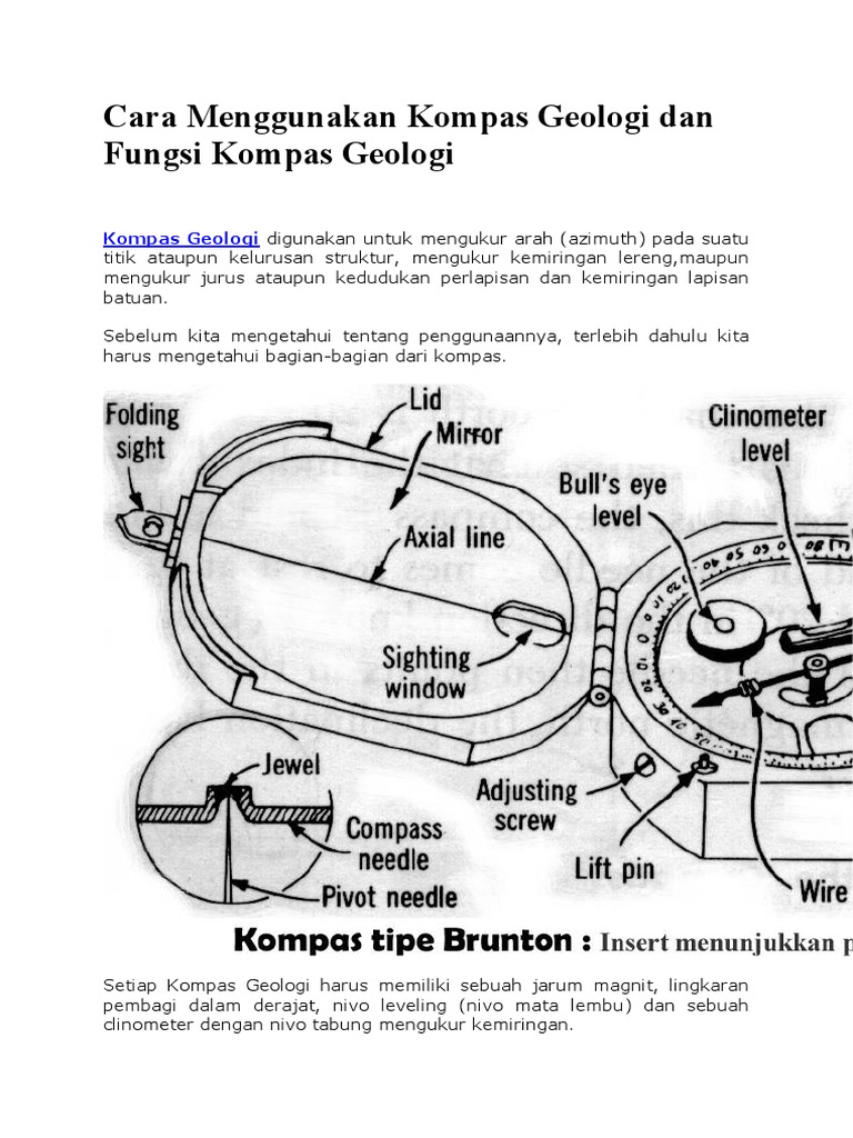 Kompas Geologi Dan Bagian Bagiannya