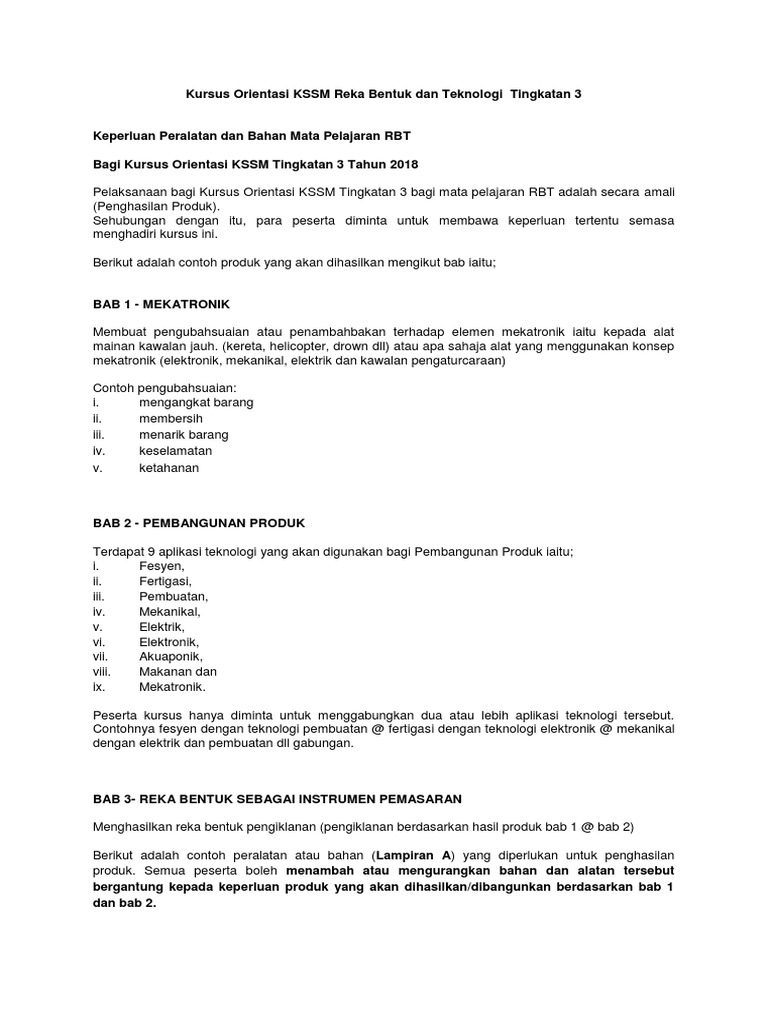 Bahan Kursus KSSM RBT Tingkatan 3-1 | PDF | Game & Aktivitas
