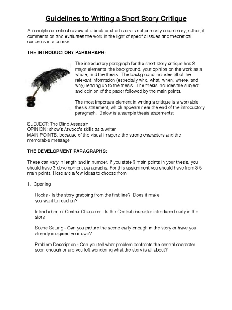 Short Story Critique | PDF | Thesis | Short Stories