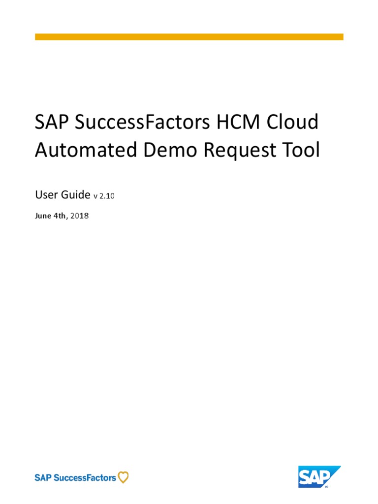 Successfactors-Demo Request Tool User Guide PDF | PDF | Provisioning ...