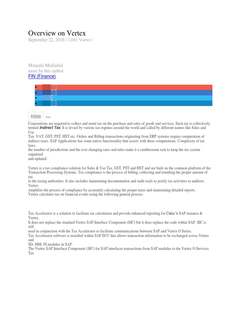Vertex How To Guide | PDF | Value Added Tax | Taxes