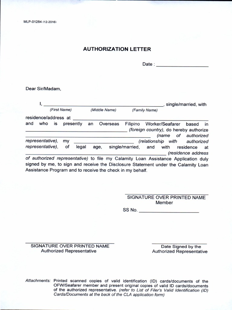 Authorization Letter PDF | PDF