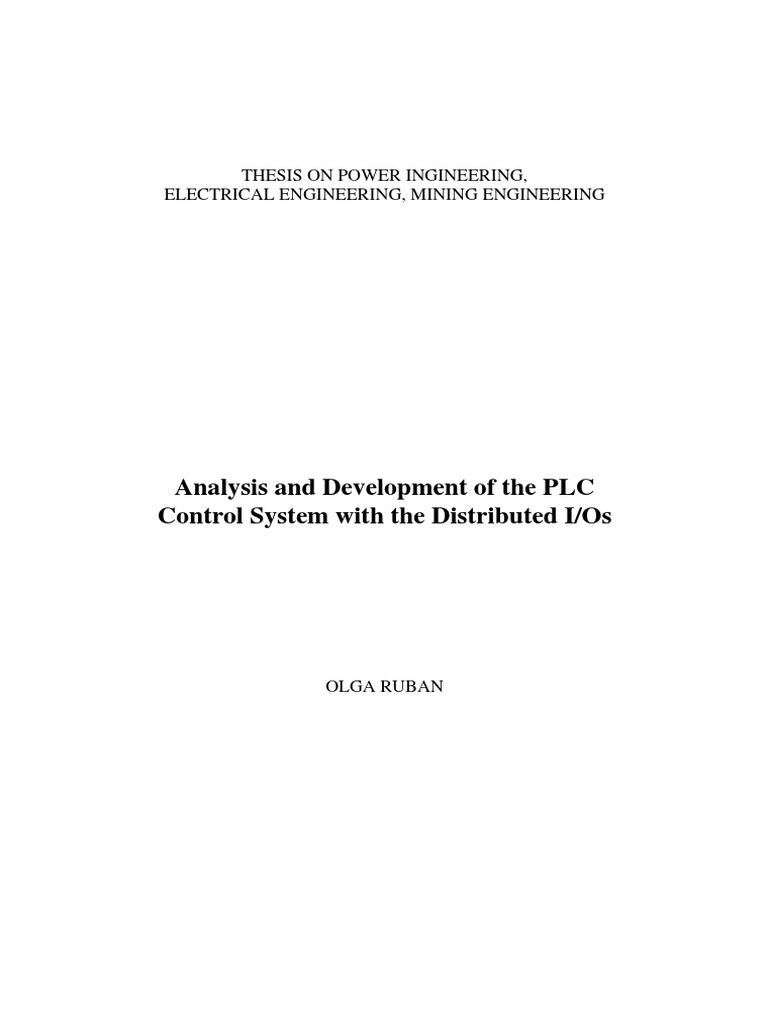 Analysis and Development of The PLC | PDF | Programmable Logic ...