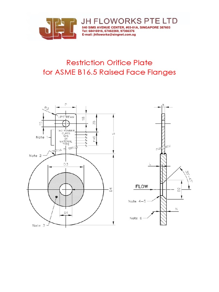 Restriction Orifice Plate | PDF | Plumbing | Mechanical Engineering