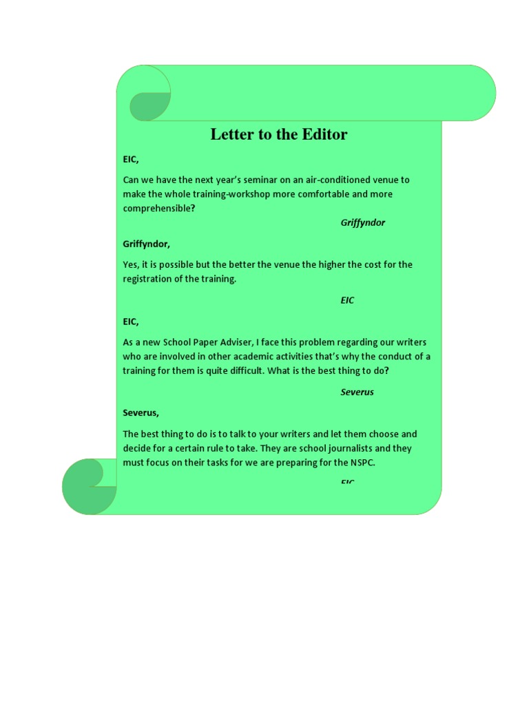 Letter To The Editor | PDF