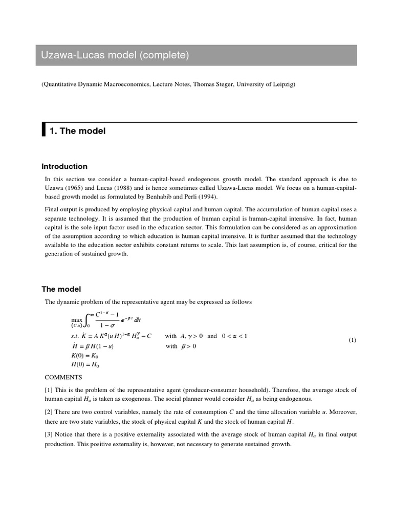 Modelo de Lucas-Uzawa | PDF | Applied Mathematics | Theoretical Physics
