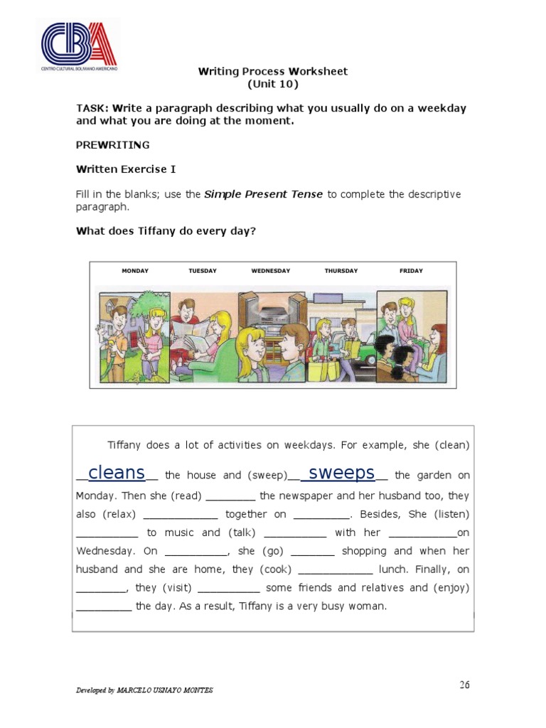 Weekday Writing Process Worksheet | PDF | Workweek And Weekend | Morphology