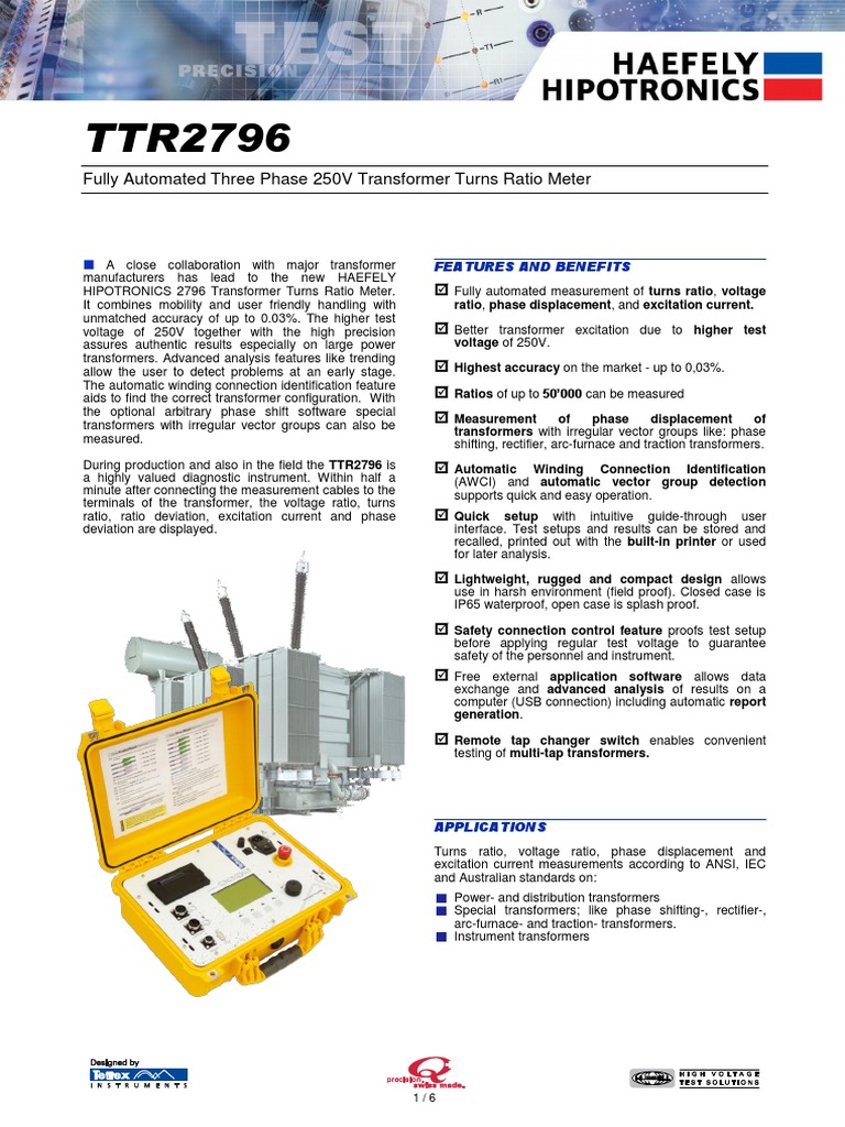Haefely 2796 Ds 1612 SG Spec | PDF | Transformer | Electrical Engineering