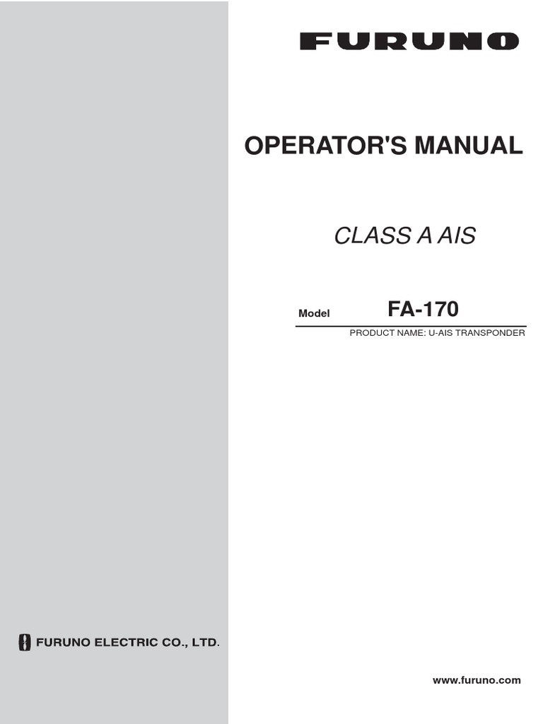 FA170 Operators Manual A | PDF | Menu (Computing) | Battery (Electricity)