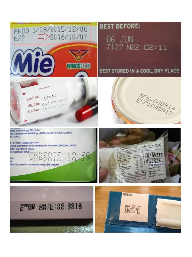 CONTOH Kode Produksi & Tanggal Kedaluwarsa | PDF