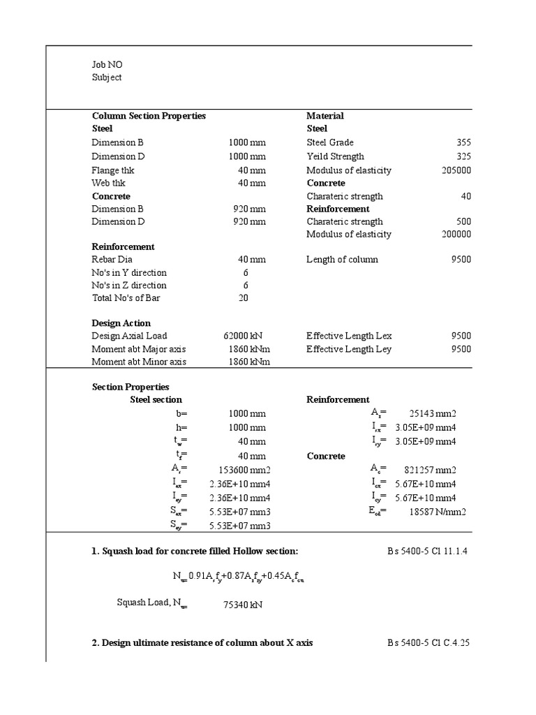 Composite Column Design | PDF | Column | Strength Of Materials