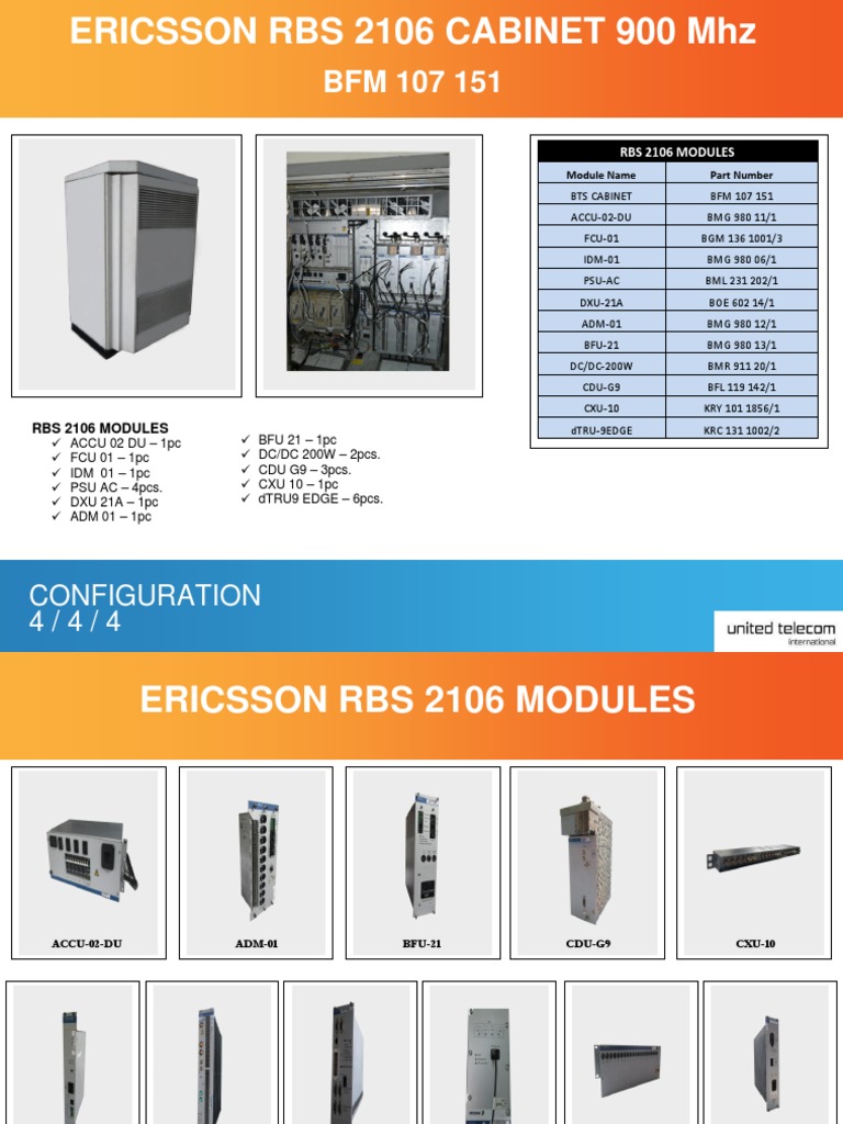 Ericsson RBS 2106 Cabinet Overview | PDF