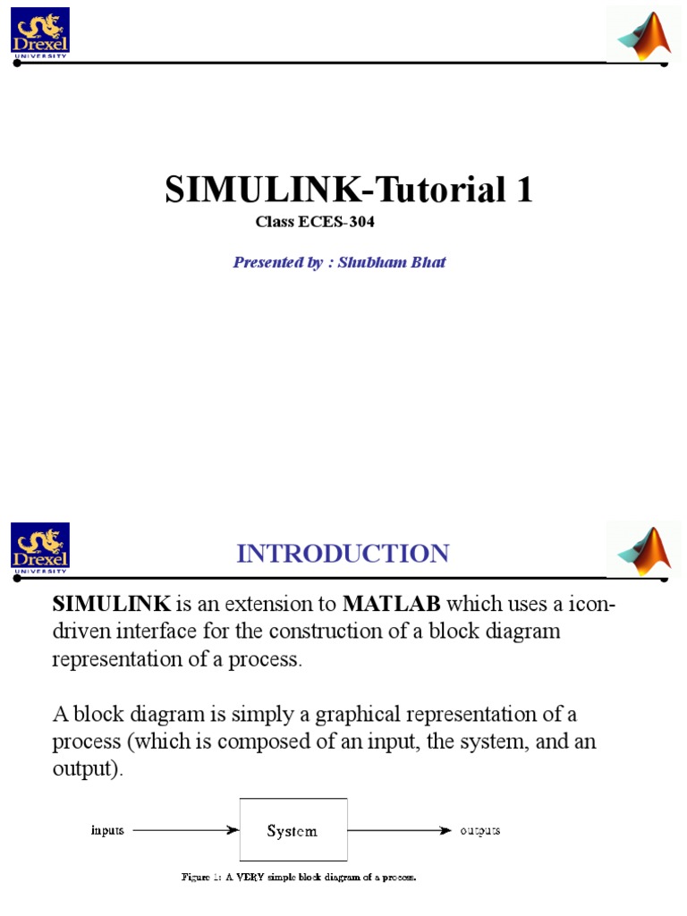 SIMULINK-Tutorial 1: Class ECES-304 | Download Free PDF | Nonlinear System | Matlab