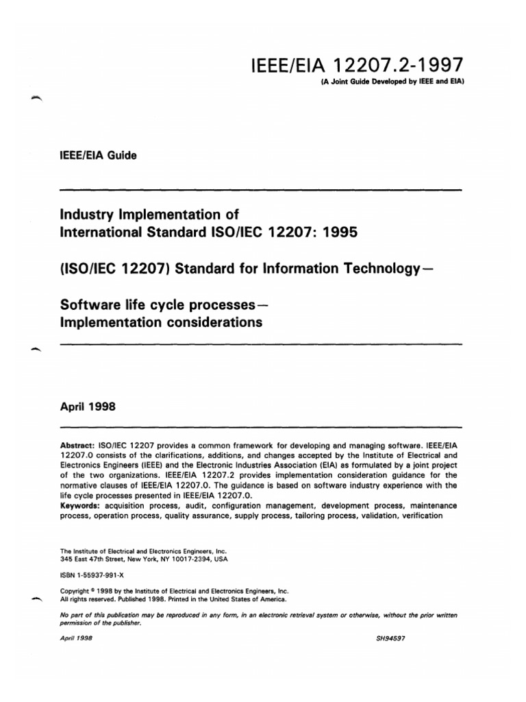 Ieee Eia 12207.2-1997 | PDF