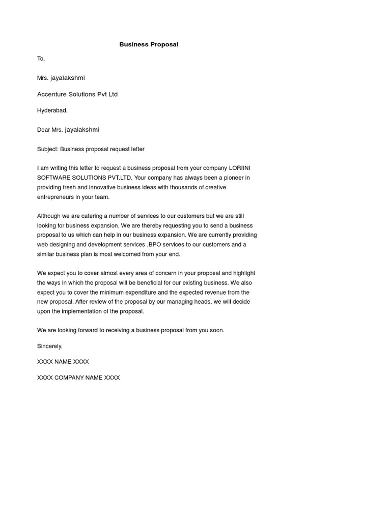 Proposal Letter | PDF