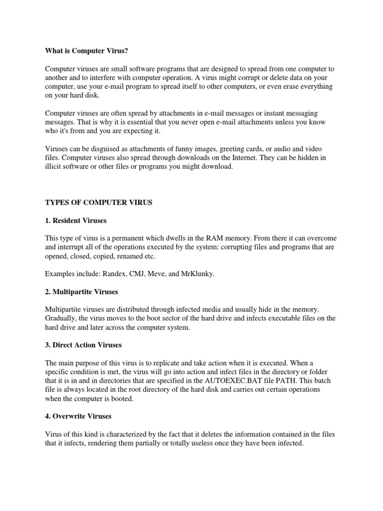 What Is Computer Virus | PDF | Computer Virus | Antivirus Software