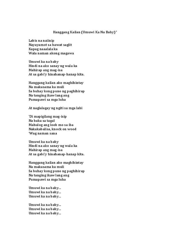 Umuwi Ka Na Lyrics | PDF