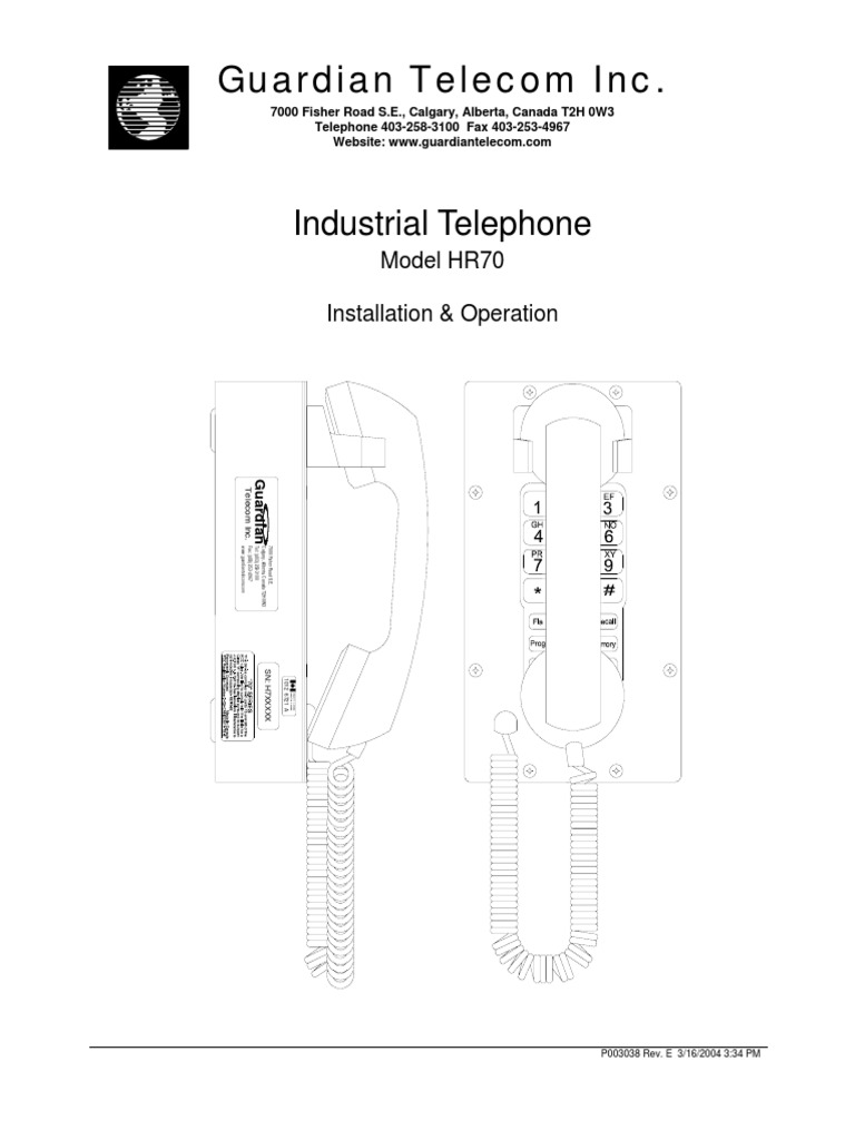 Guardian Telecom Inc.: Industrial Telephone | PDF | Telephone ...