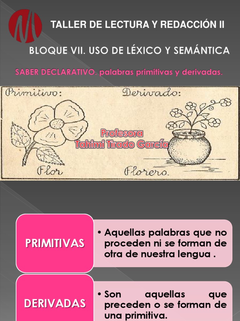 Palabras Primitivas y Derivadas | PDF