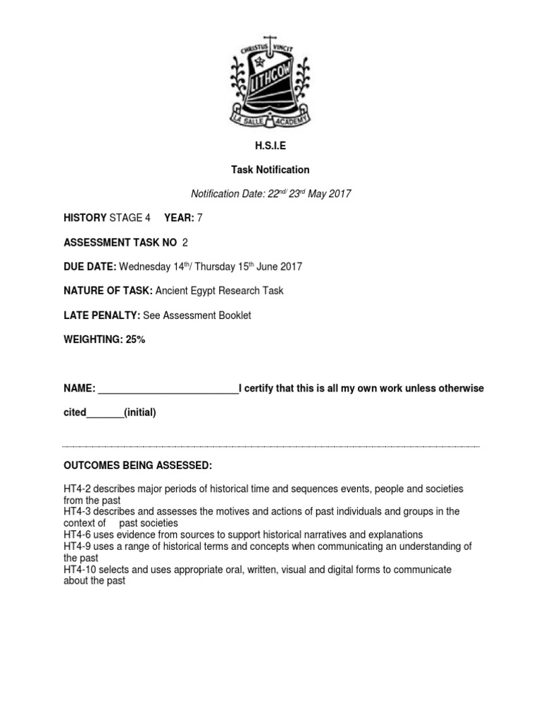 Final Year 7 History Assessment Task | PDF | Deities | Ancient Egypt