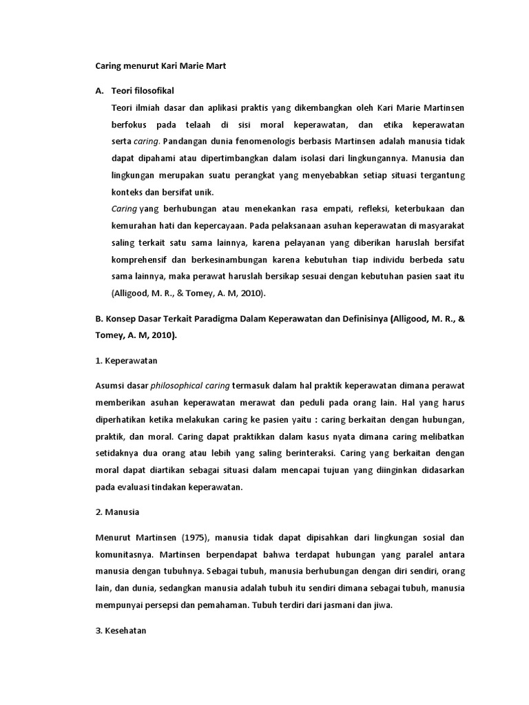Filosofi Caring Kari Marie Martinsen | PDF