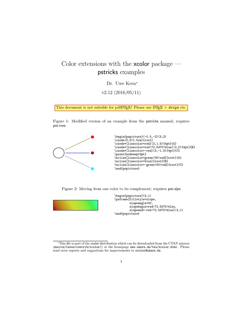 Color Extensions With The Xcolor Package - Pstricks Examples | PDF ...