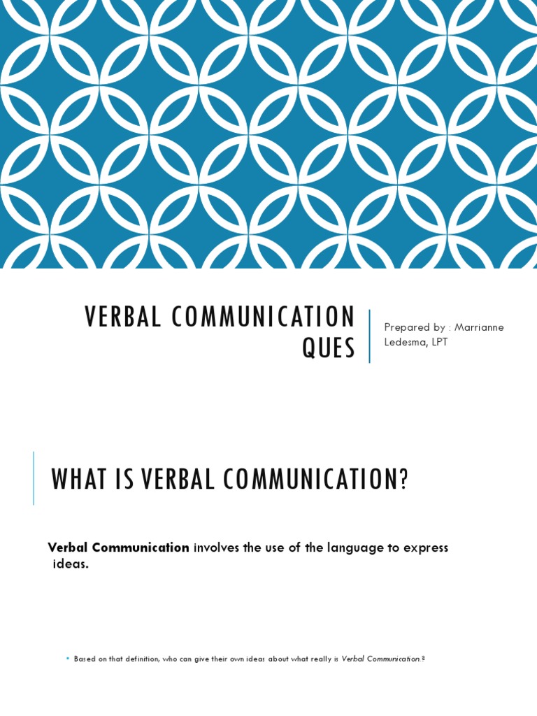 Verbal Communication Ques | PDF | Nonverbal Communication | Communication
