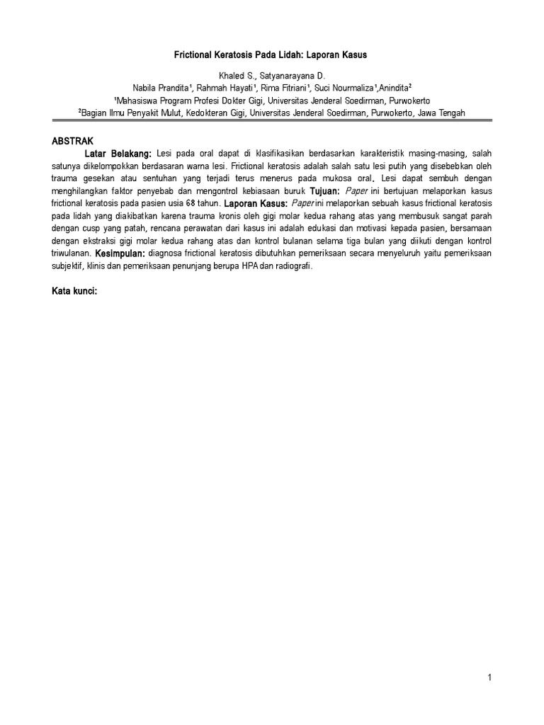 IPM Frictional Keratosis Koas XI Klmpk4 | PDF | Kesehatan Holistik
