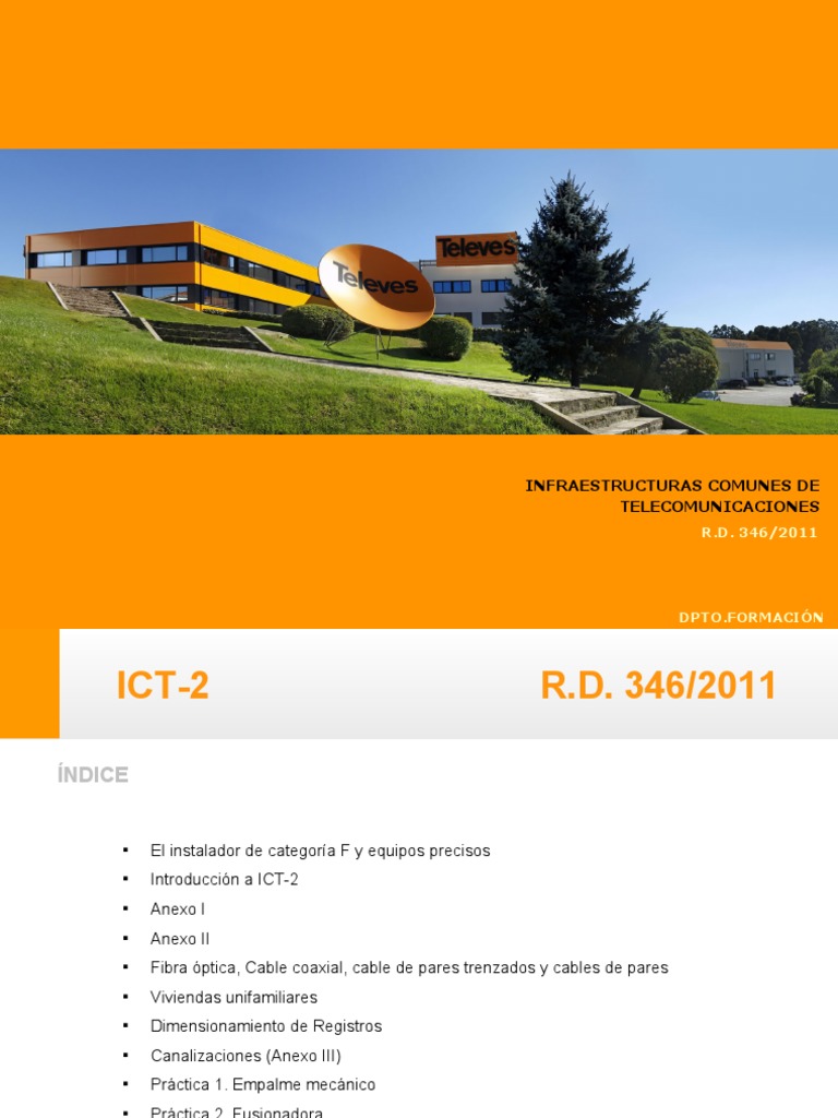Presentacion Formacion ICT2-TELEVES | PDF | Cable coaxial | Fibra óptica