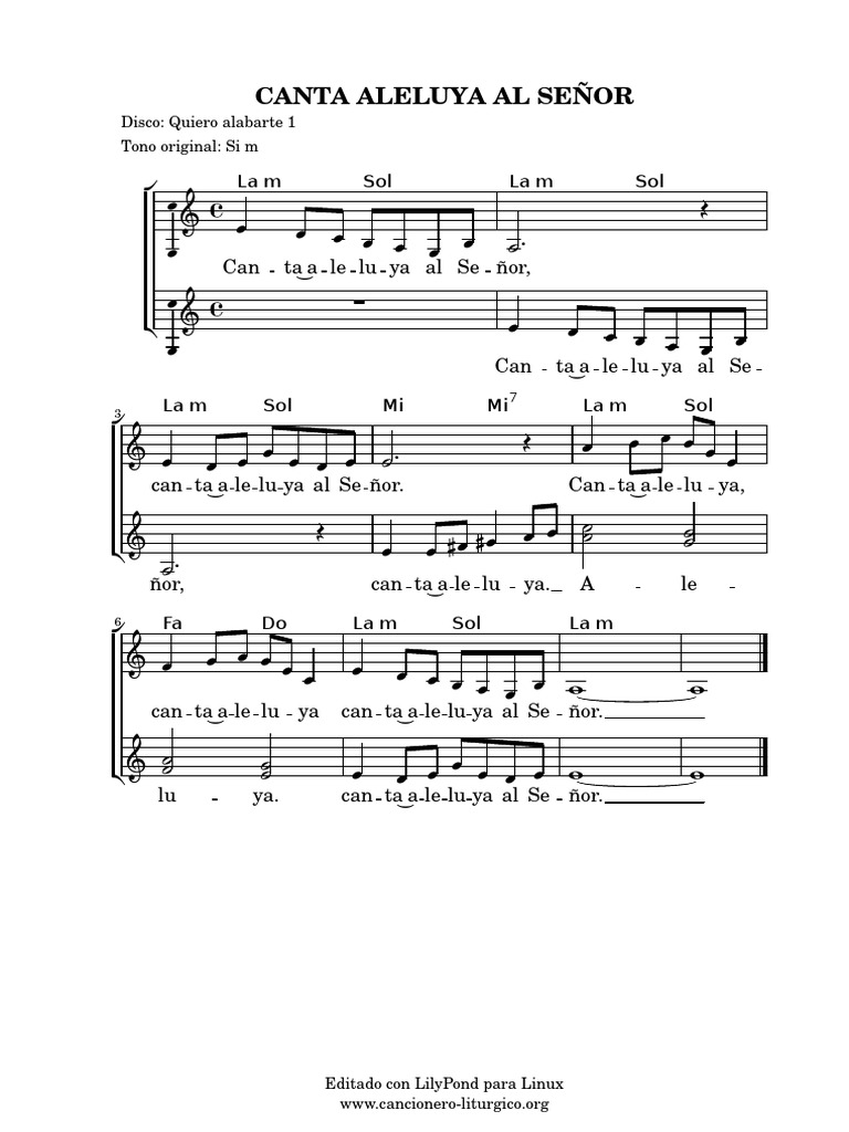 Acordes de "Canta Aleluya al Señor" | PDF | Arte
