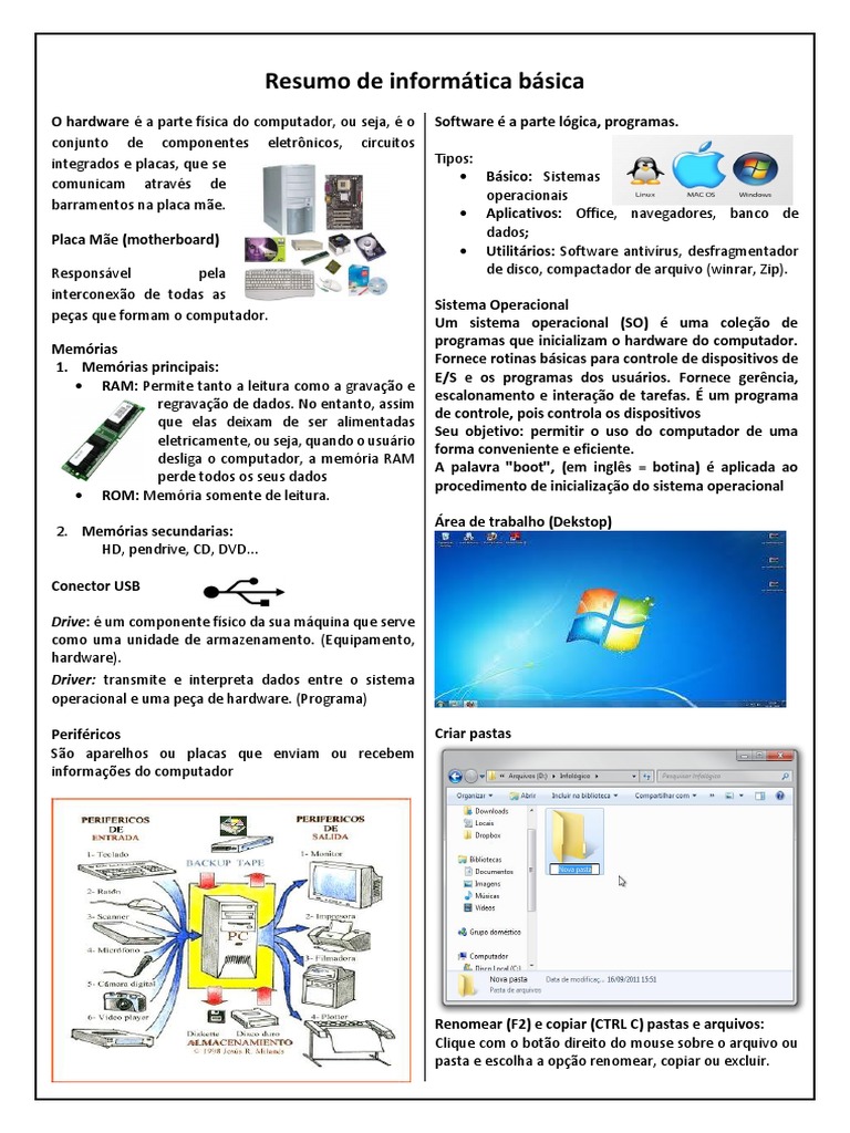 Resumo de Informática Básica | PDF | Sites | Internet