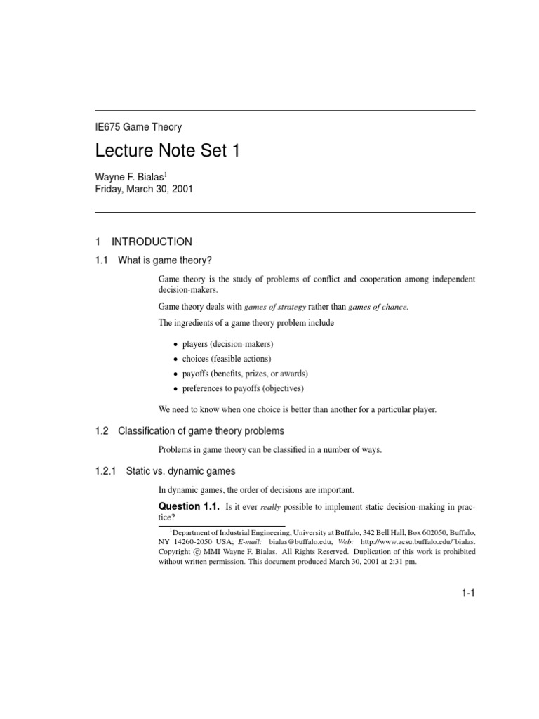 Mathematics - Game Theory | PDF | Game Theory | Matrix (Mathematics)