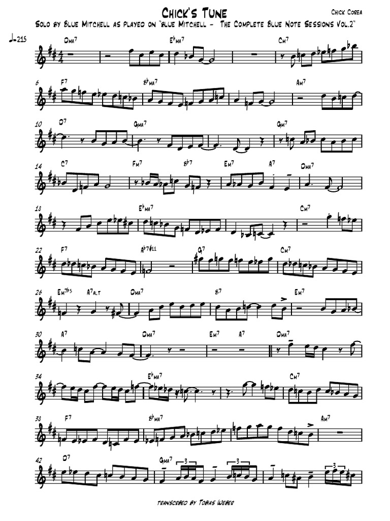 Chicks Tune Blue Mitchell | PDF