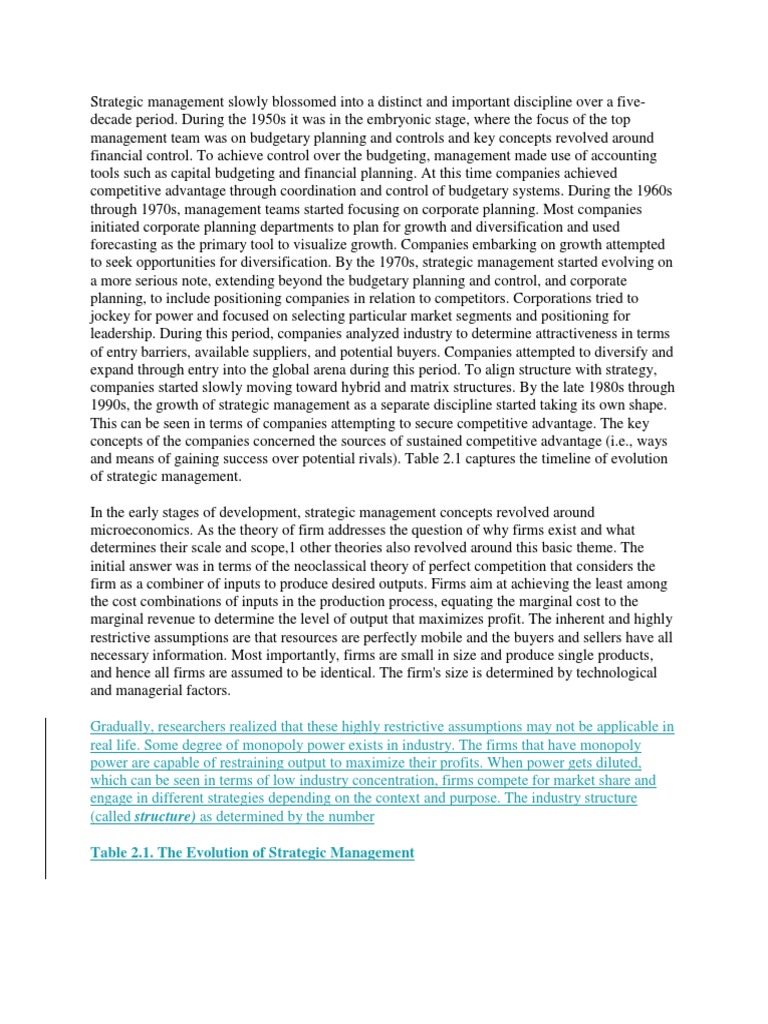 Strategic History | PDF | Strategic Management | Monopoly