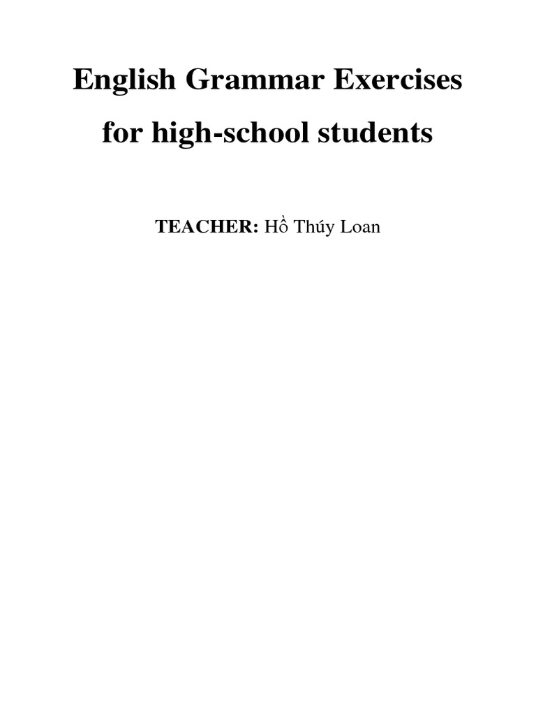 English Grammar Exercises For High-School Students | PDF | Noun ...