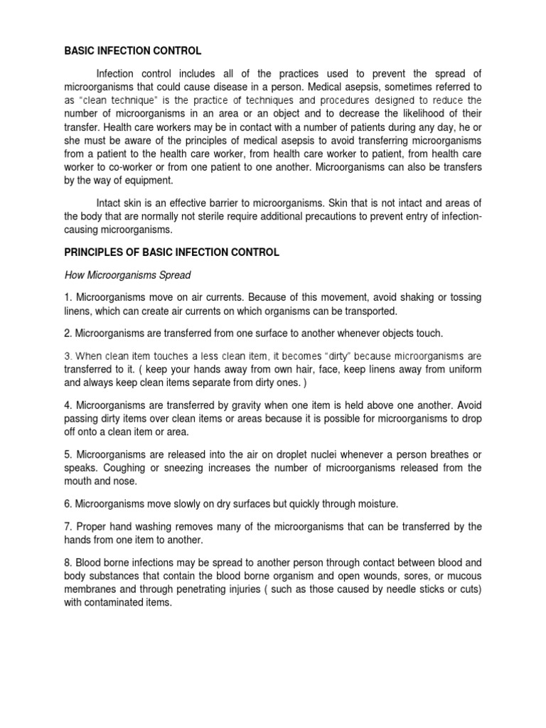 Basic Infection Control | PDF