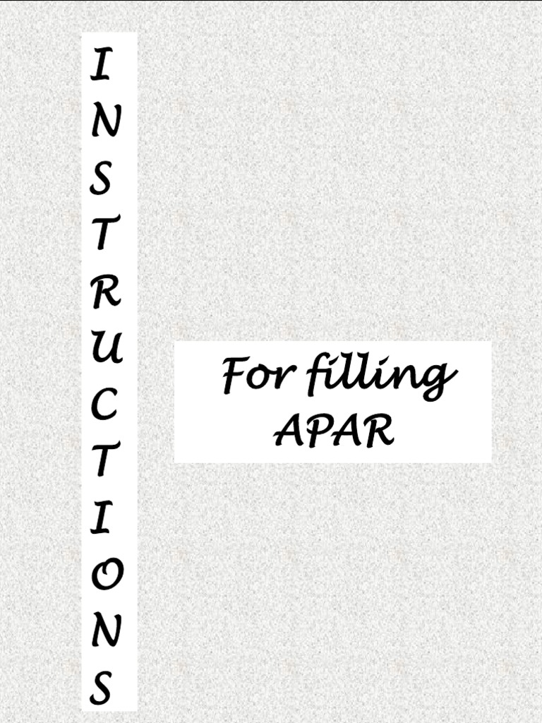 APAR Filling Instructions for Officers | PDF | Performance Appraisal ...