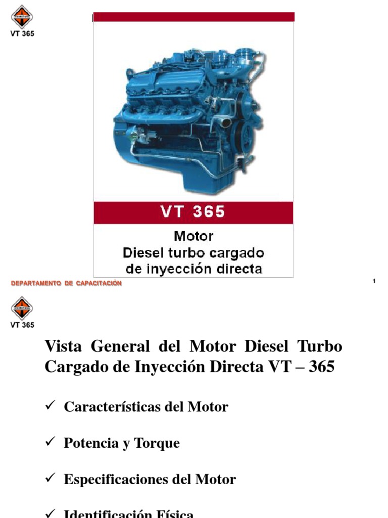 Especificaciones del Motor VT 365 Diesel | PDF | Turbocompresor | Motor ...